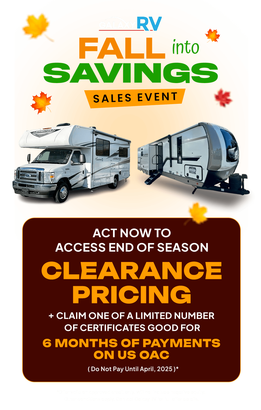 Galaxy RV Fall Into Savings Sales Event