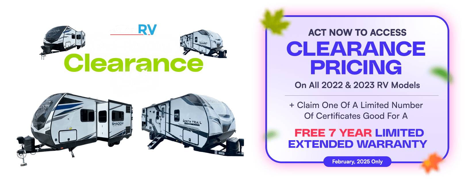 Galaxy RV Pre-Spring Clearance Sale